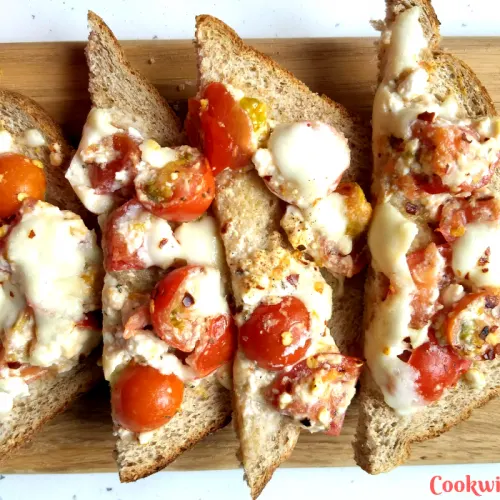 Open Faced Grilled Cheese with Tomato | Bread Pizza - Cook With Renu