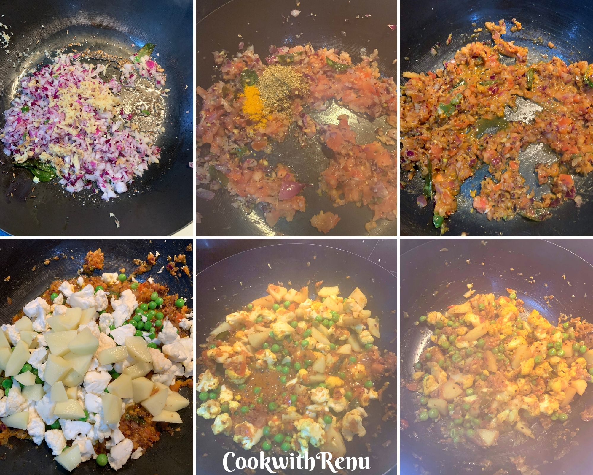 Gobi Aloo Matar ki Sabzi | Cauliflower, Potato, & Peas Dry Vegetable ...