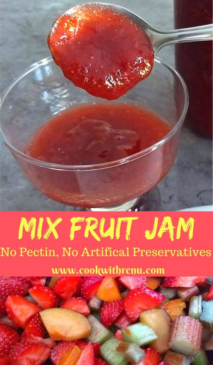 Pectin Free Homemade Mix Fruit Jam - Cook With Renu