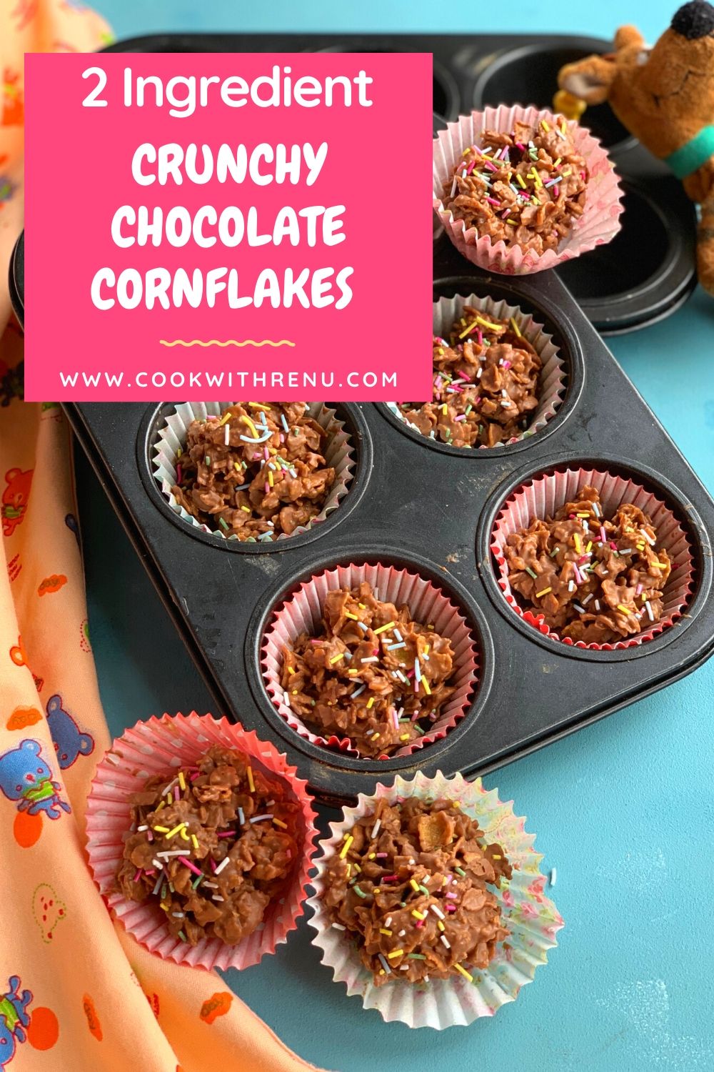 Crunchy Chocolate Cornflakes (No Bake Recipe) - Cook With Renu