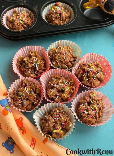 Crunchy Chocolate Cornflakes (No Bake Recipe) - Cook With Renu