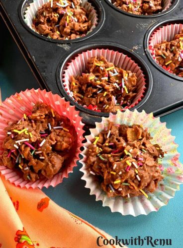 Crunchy Chocolate Cornflakes (No Bake Recipe) - Cook With Renu