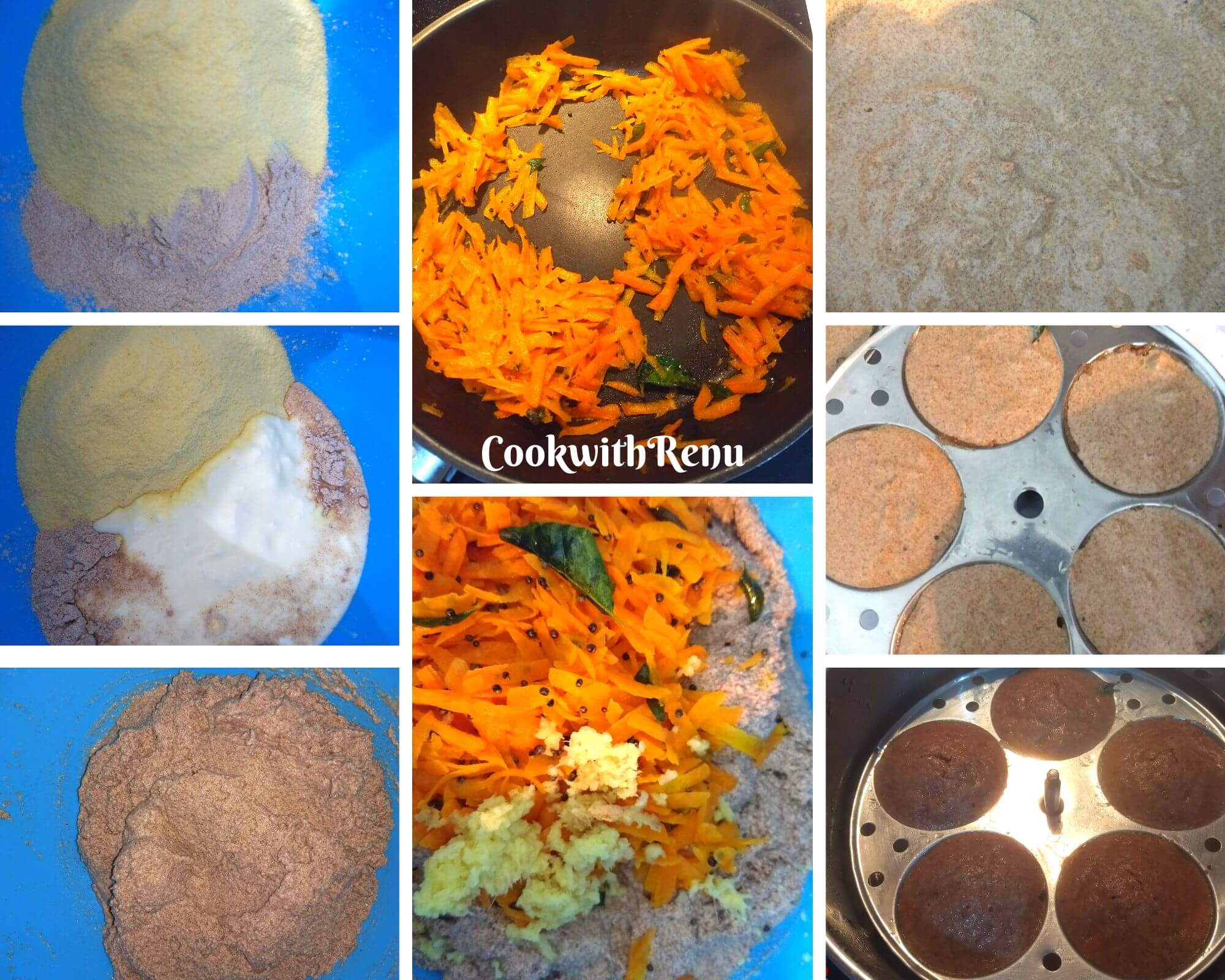 Instant Ragi Idli | Steamed Savory Ragi Cakes - Cook With Renu