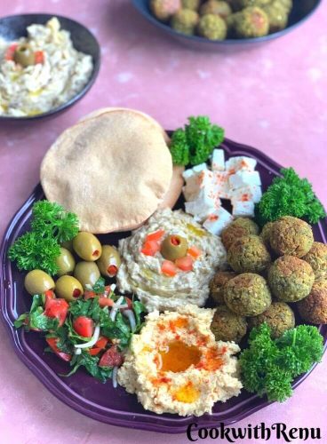 Simple Vegetarian Mezze Platter - Cook With Renu