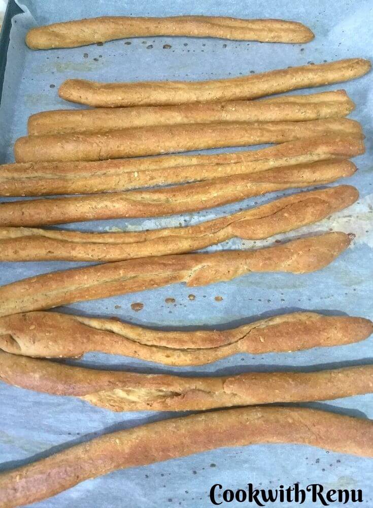 Crunchy Herbed Whole Wheat Breadsticks - Cook With Renu