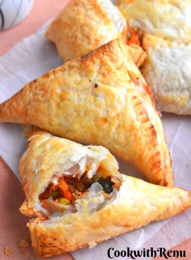 Bakery Style Veg Puff | Curry Puff - Cook With Renu