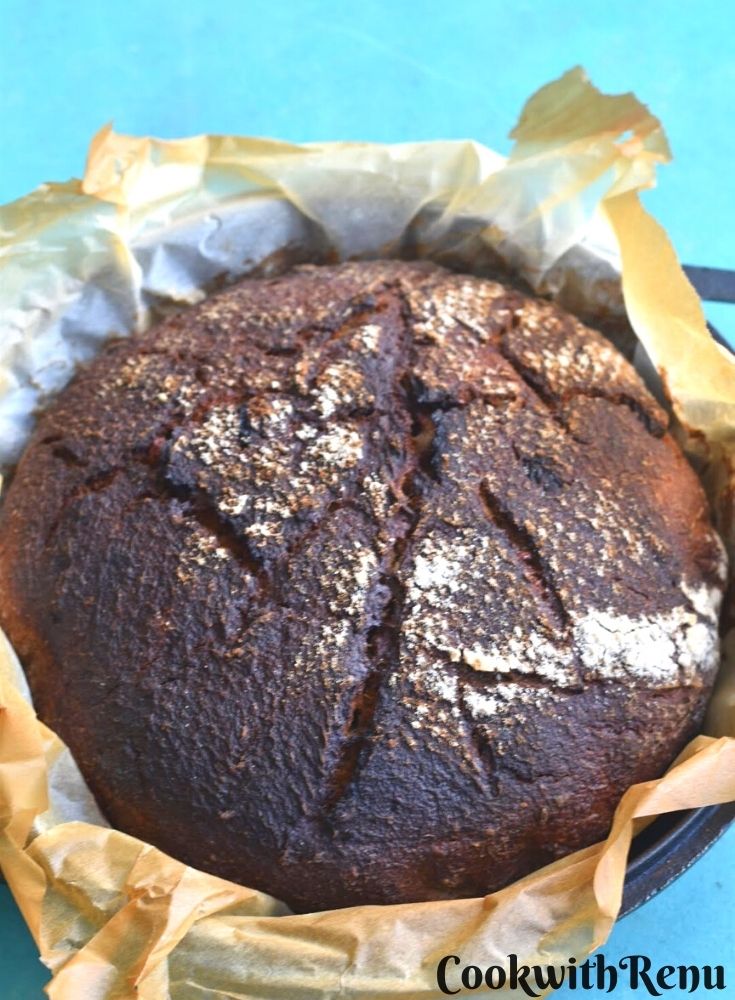 Rhubarb Strawberry Spiced Sourdough Bread #Breadbakers - Cook With Renu