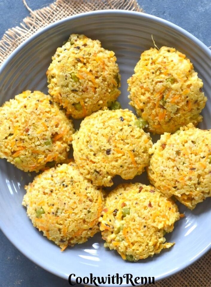 Oats and Dalia Idli (Oats and Broken Wheat Steamed Cakes) - Cook With Renu