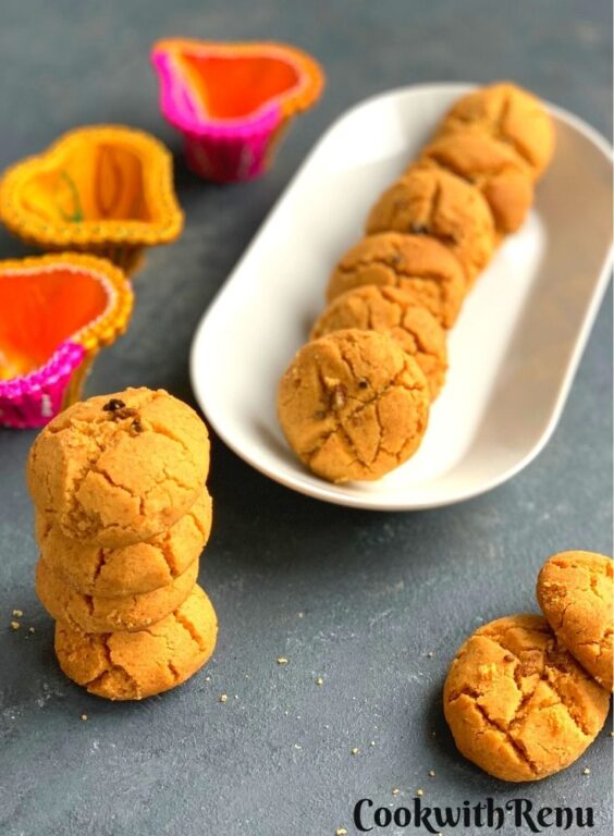 Whole Wheat Nankhatai (Indian Eggless Cookie) - Cook With Renu