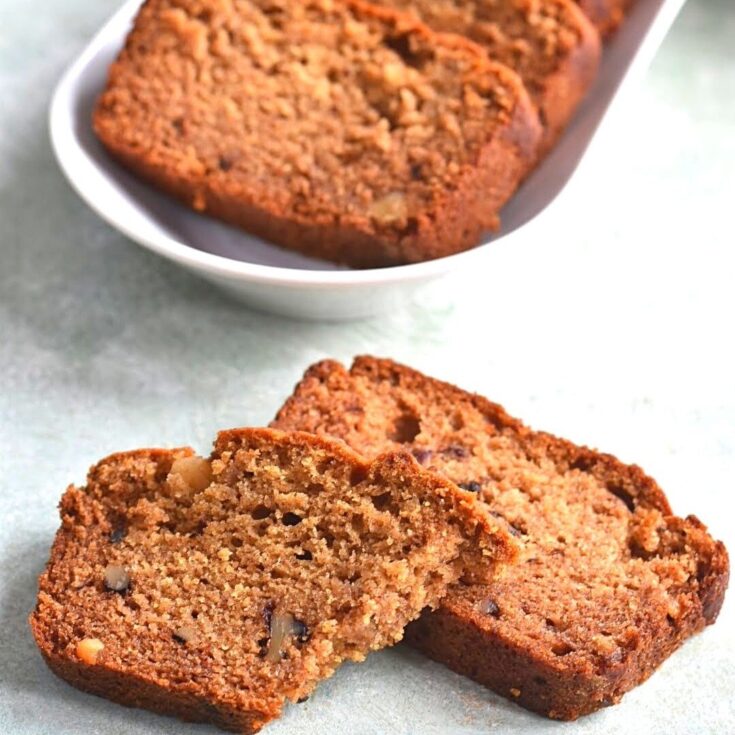 Egg-Less, Sugar-Less, Butter-Less Dates & Walnut Cake - Cook With Renu