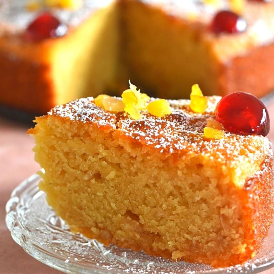 Easy Eggless Rava Cake (Semolina Cake) - Cook With Renu