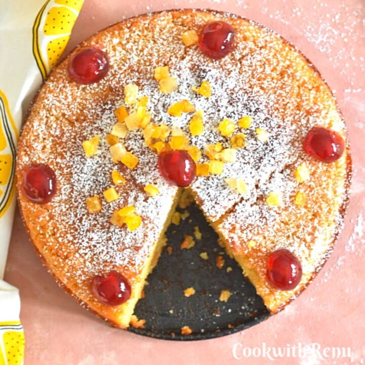 Easy Eggless Rava Cake (Semolina Cake) - Cook With Renu