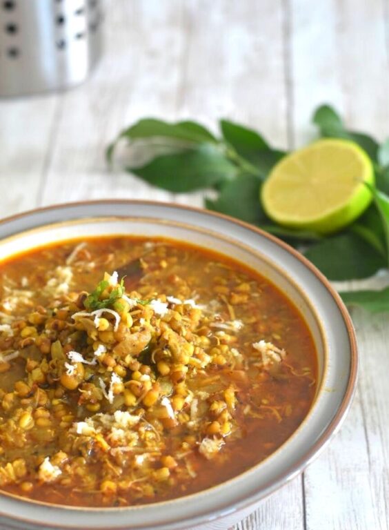 Mugachi Usal | Instant Pot Sprouted Moong Curry - Cook With Renu