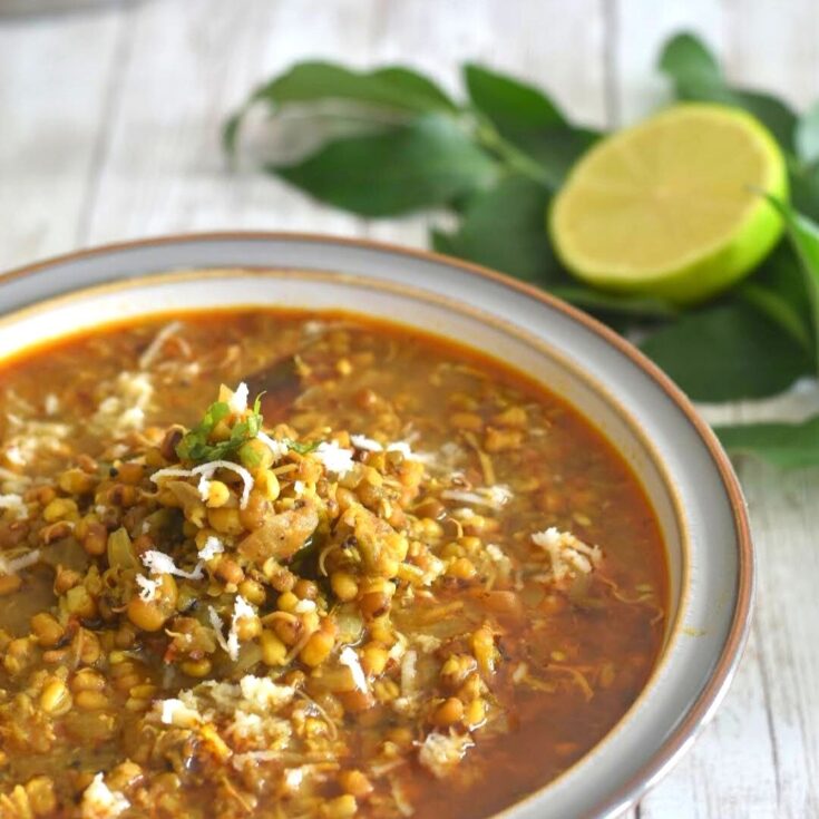 Mugachi Usal | Instant Pot Sprouted Moong Curry - Cook With Renu