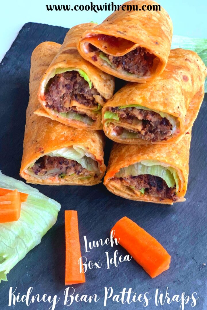 Kidney Bean Patties Wraps for Lunch box - Cook With Renu