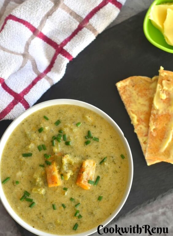 Easy Vegetarian Broccoli Chowder - Cook With Renu