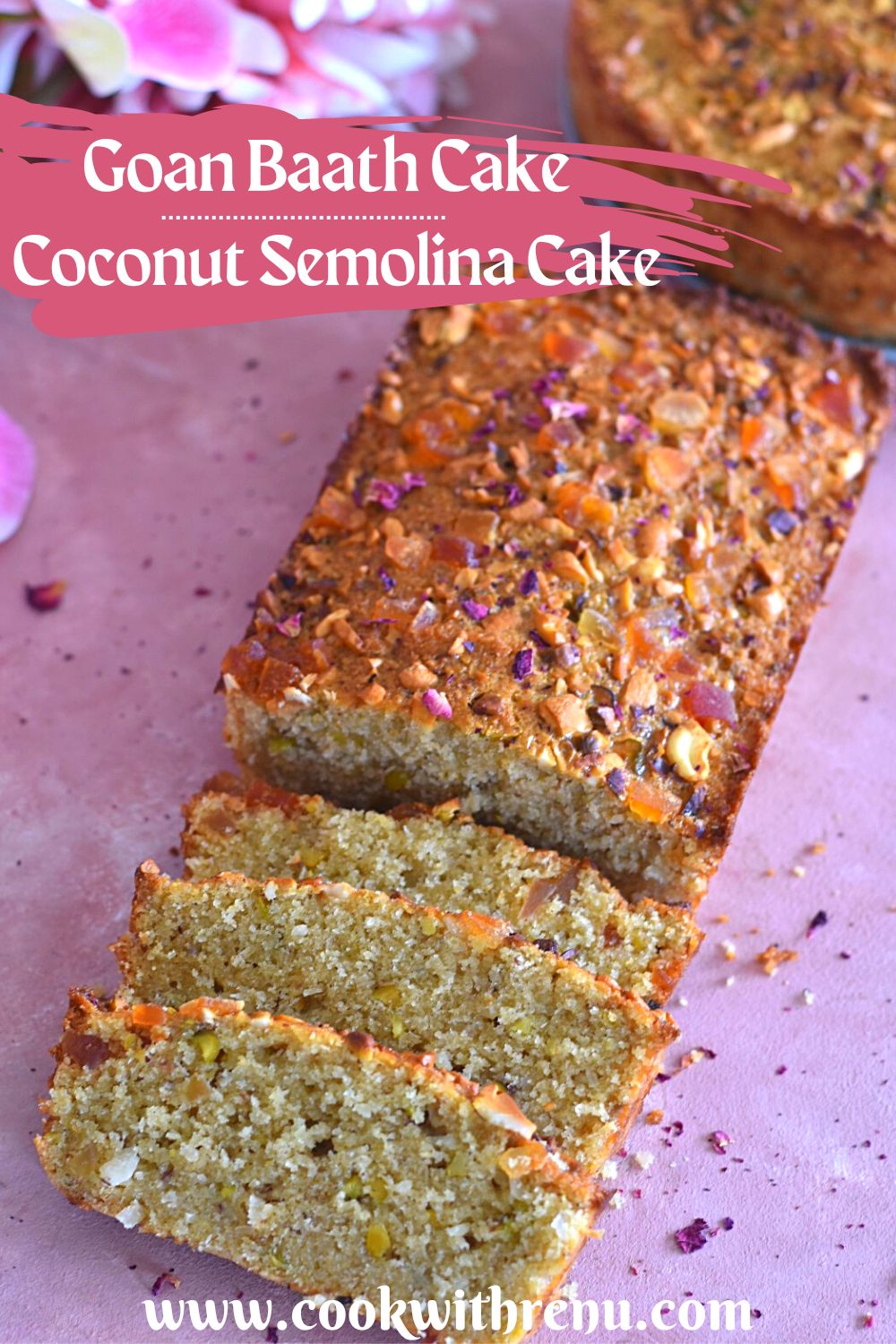 Goan Baath Cake (Semolina Coconut Cake) - Cook With Renu