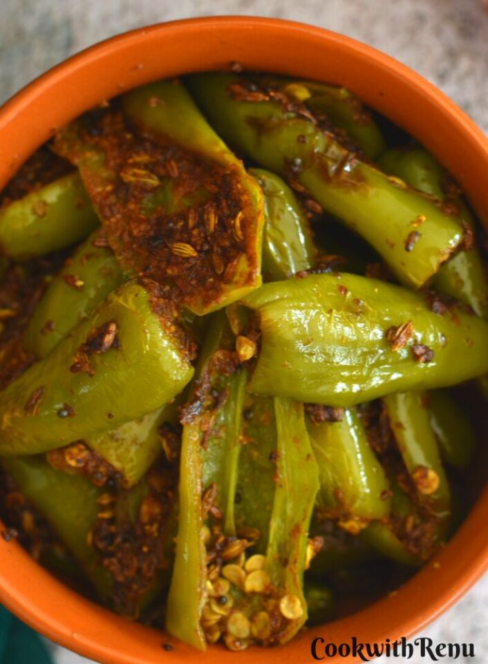 Hari Mirchi ke Tipore | Instant Green Chili pickle - Cook With Renu