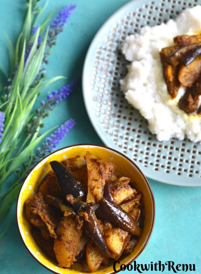 No Onion No Garlic Aloo Baingan - Cook With Renu