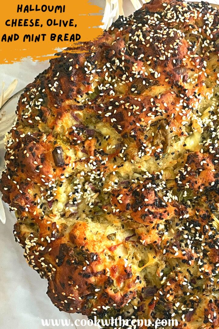 Halloumi Cheese, Olive, and Mint Bread - Cook With Renu