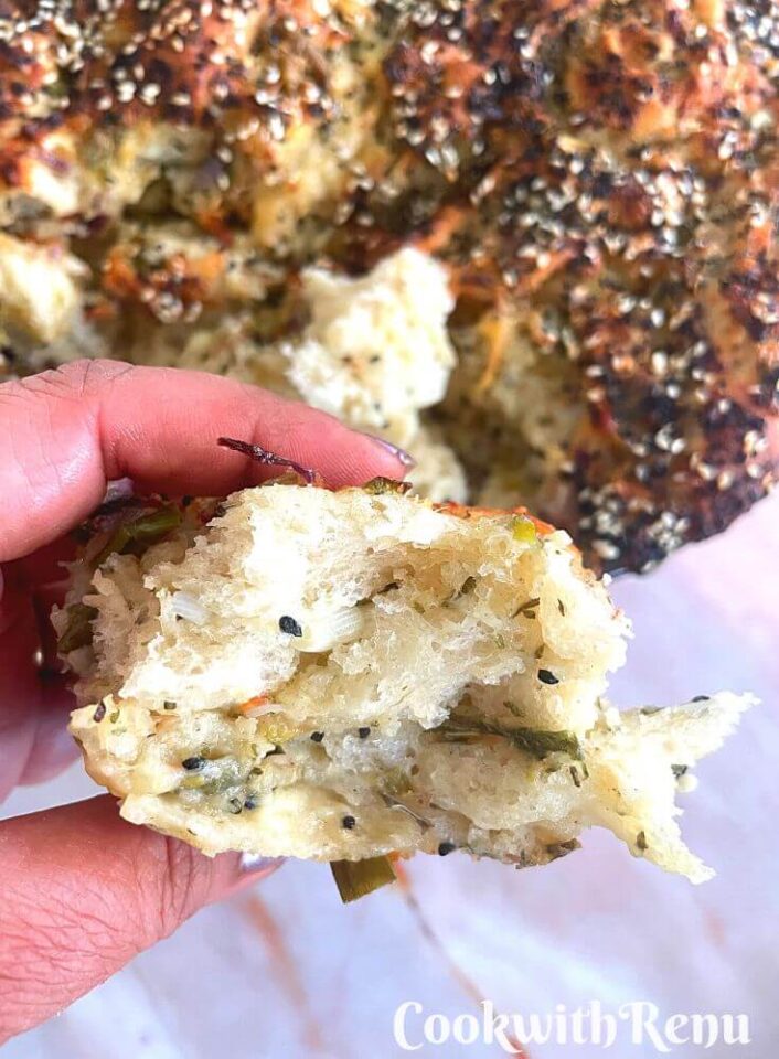 Halloumi Cheese, Olive, and Mint Bread - Cook With Renu