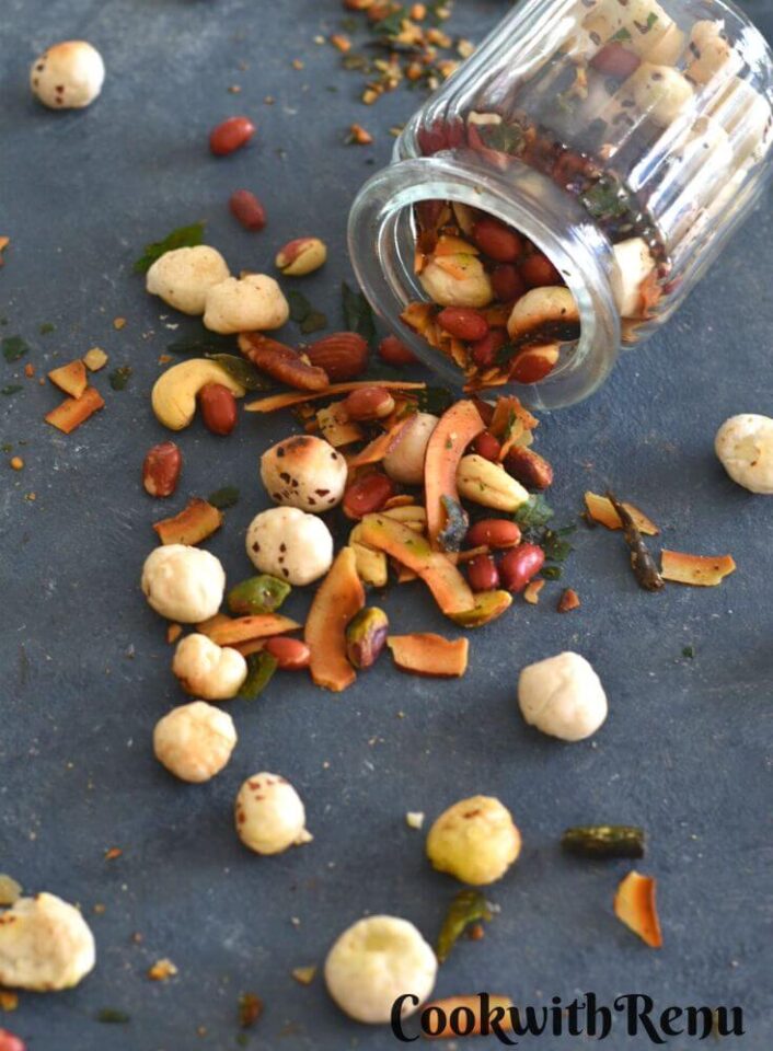 Roasted Makhana Chivda (Foxnut Trail Mix) - Cook With Renu