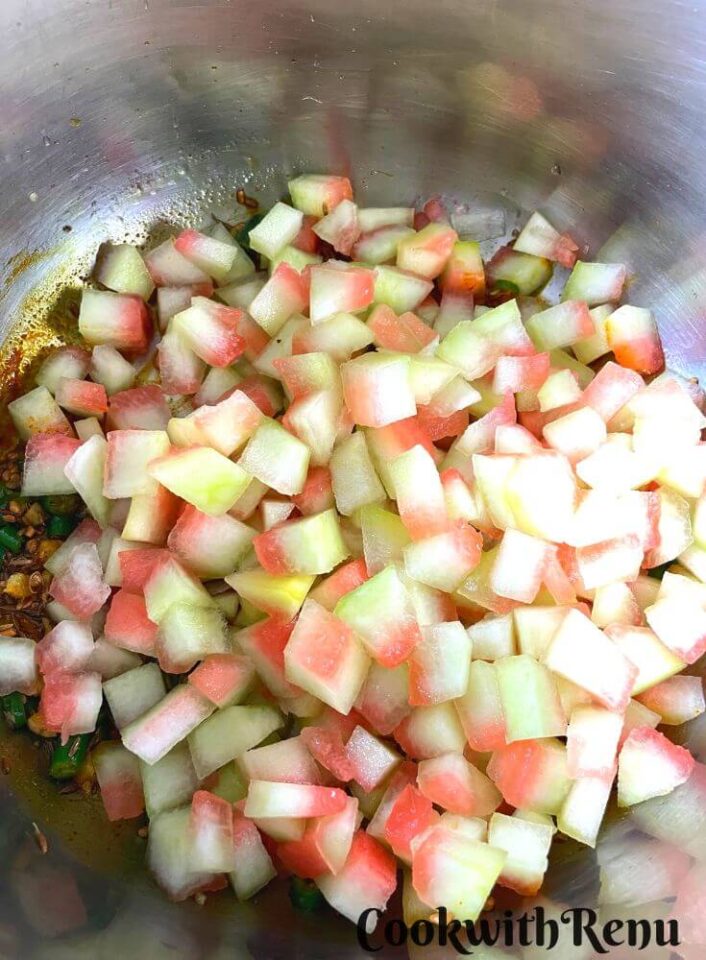 Instant Pot Watermelon Rind Curry - Cook With Renu