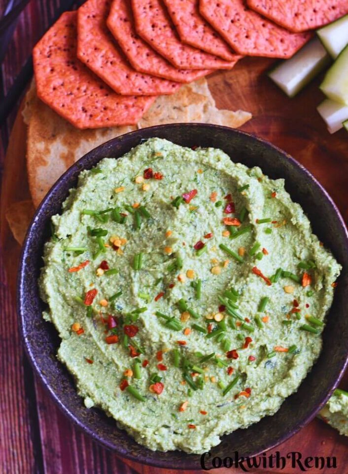 Tofu Avocado and Chives Spread - Cook With Renu