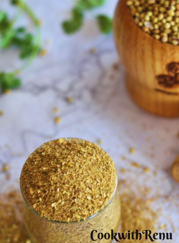 Homemade Coriander Powder (With added spices) - Cook With Renu