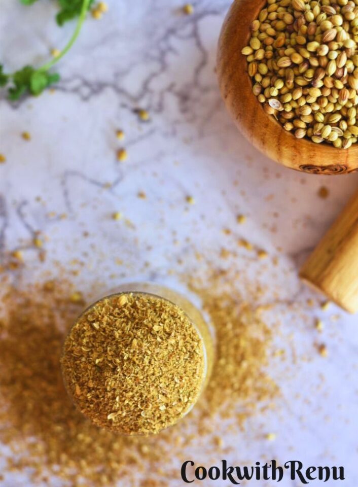Homemade Coriander Powder (With added spices) - Cook With Renu