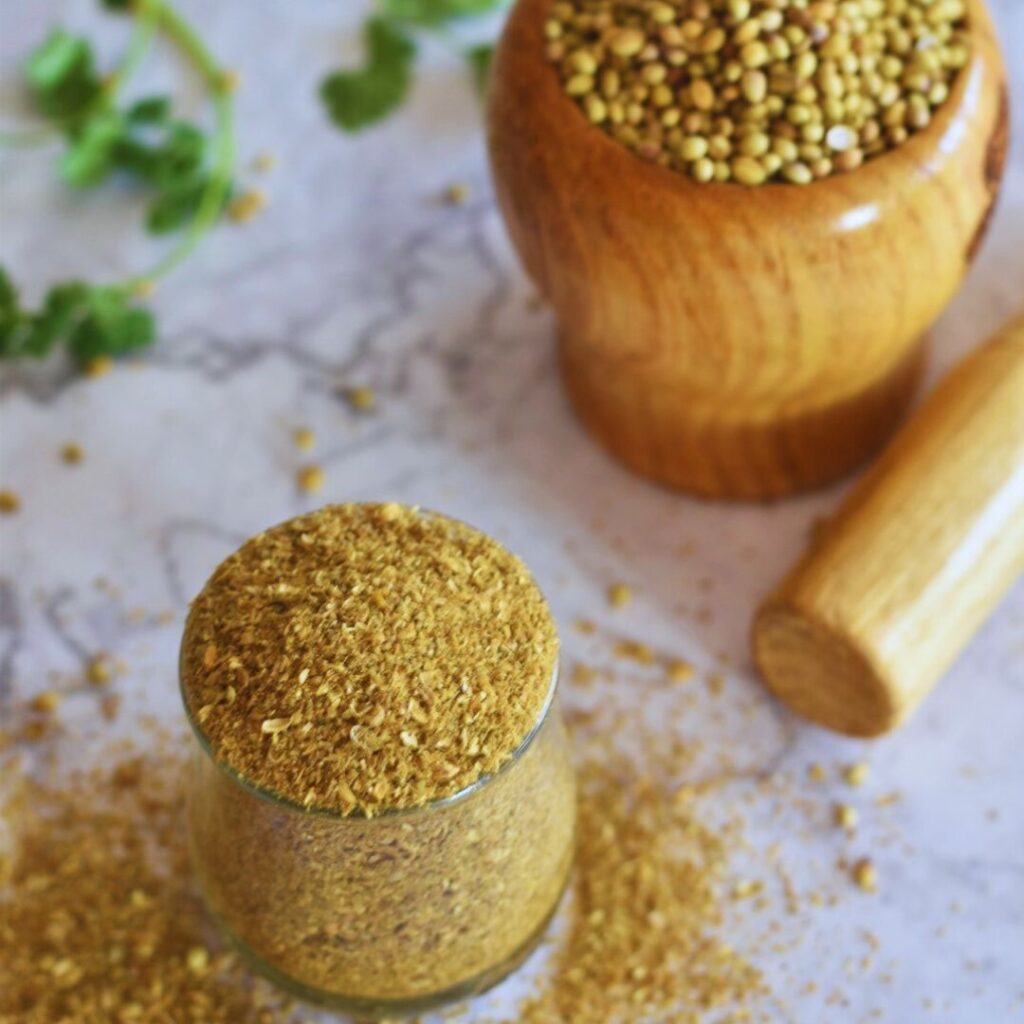 Homemade Coriander Powder (With added spices) - Cook With Renu