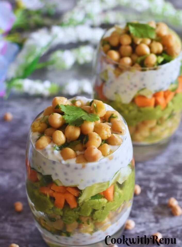 Savory Chickpea Avocado Lunch Parfait - Cook With Renu