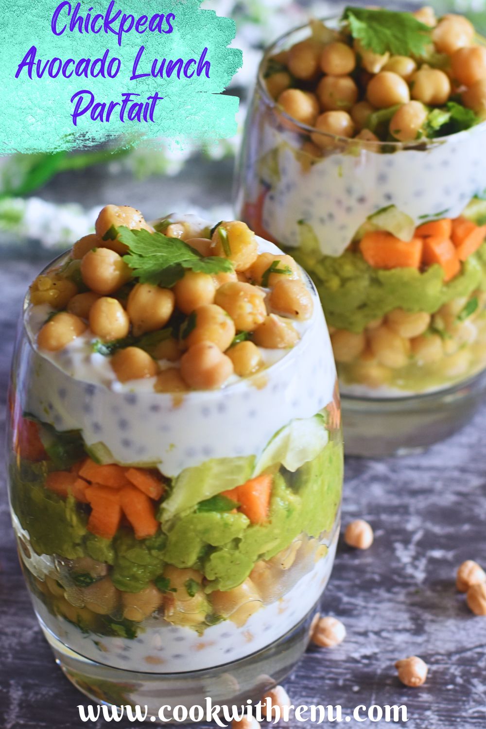 Savory Chickpea Avocado Lunch Parfait - Cook With Renu